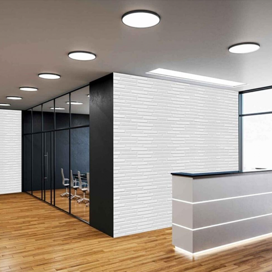 Renkli Duvarlar Kendinden Yapışkanlı 3D Boyut Beyaz Opak Duvar Kağıdı Paneli NW55